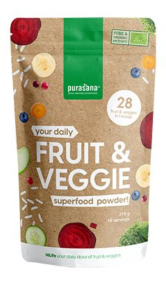 Fruit & Veggie Superfood Powder Purasana 216 gram kopen - Gezondheid ...
