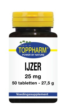 Toppharm IJzer 25 mg 50 tablets - Gezondheid aan huis - English