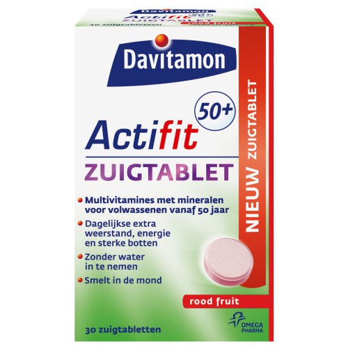 Actifit 50+ Zuigtablet Rood Fruit Davitamon 30 zuigtabletten kopen ...