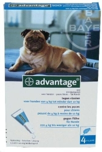 Hond 100 tegen Vlooien en Bijtende Luizen Advantage 4 Stücke ...