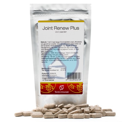 Joint Renew Plus voor Paarden Sensipharm 180 tabletten kopen ...