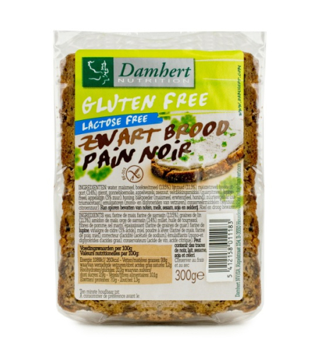 Glutenvrij Zwart Brood Damhert 300 gram kopen - Gezondheid aan huis