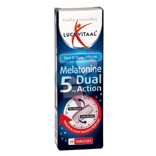 Melatonine 5 mg Dual Action Lucovitaal 20 tablets - Gezondheid aan huis ...