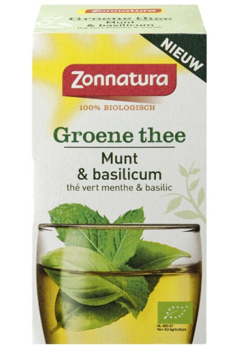 Groene Thee Munt & Basilicum Biologisch Zonnatura 20 stuks kopen ...