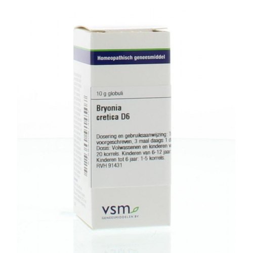 Bryonia Cretica (Alba) D6 VSM Enkelvoudige Homeopathie 10 gram globuli ...
