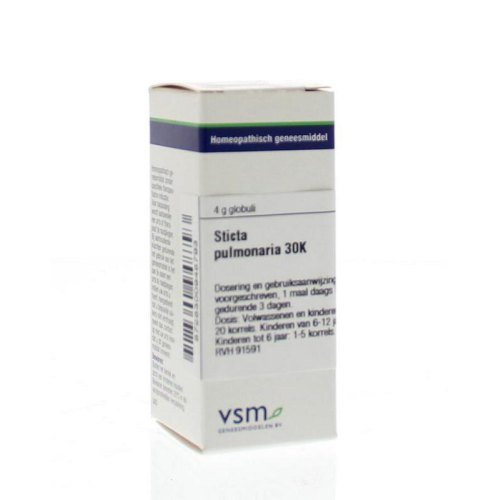 Sticta Pulmonaria 30K VSM Enkelvoudige Homeopathie 4 gram globuli kopen ...
