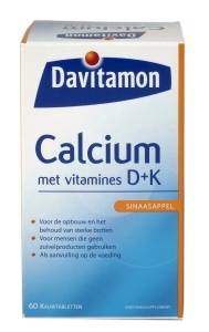 Calcium D+K Sinaasappel Davitamon 60 kauwtabletten kopen - Gezondheid ...