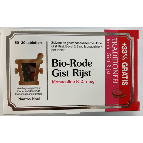 Bio-Rode Gist Rijst Voordeelverpakking Pharma Nord 60 + 30 Tabletten ...